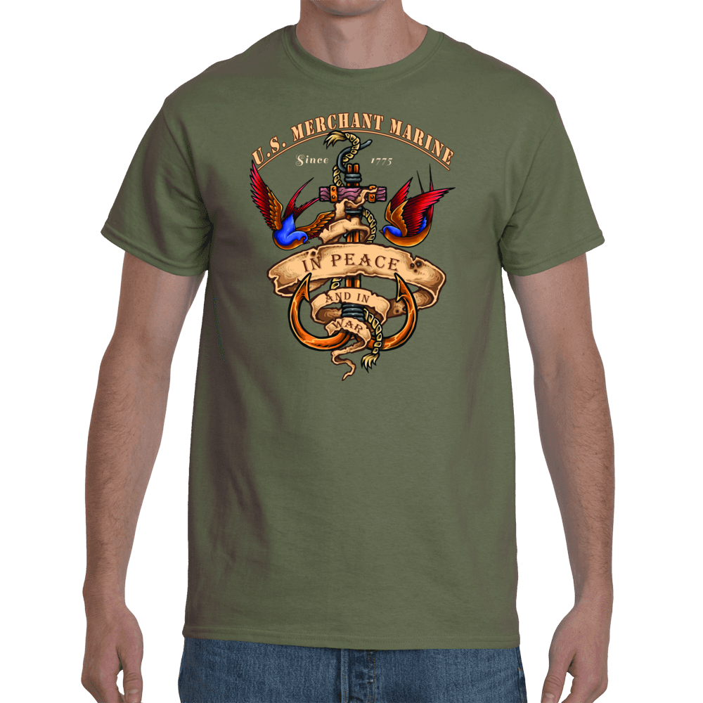 USMM Anchor Tattoo T-Shirt Front Print – DiamondDug T-Shirt Designs